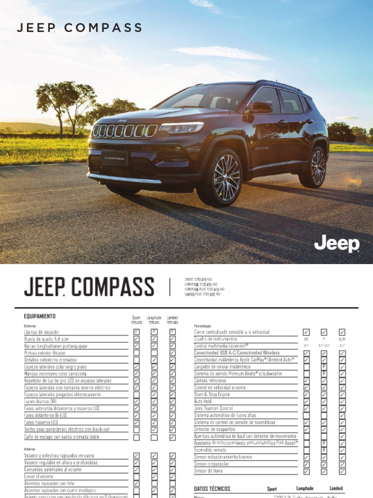 Jeep Compass Ficha Tecnica Naftera MY22 | PDF