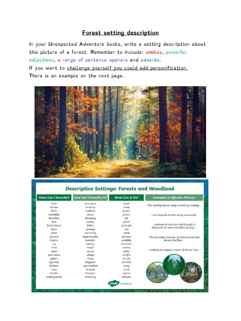 Creative Forest Setting Descriptions | PDF | Religion & Spirituality ...