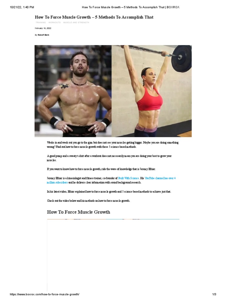5 Methods To Force Muscle Growth | PDF | Weight Training | Muscle ...