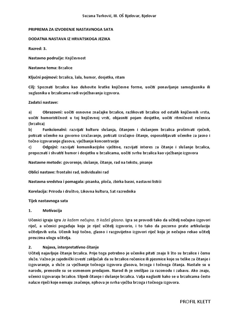 Priprema Brzalice | PDF