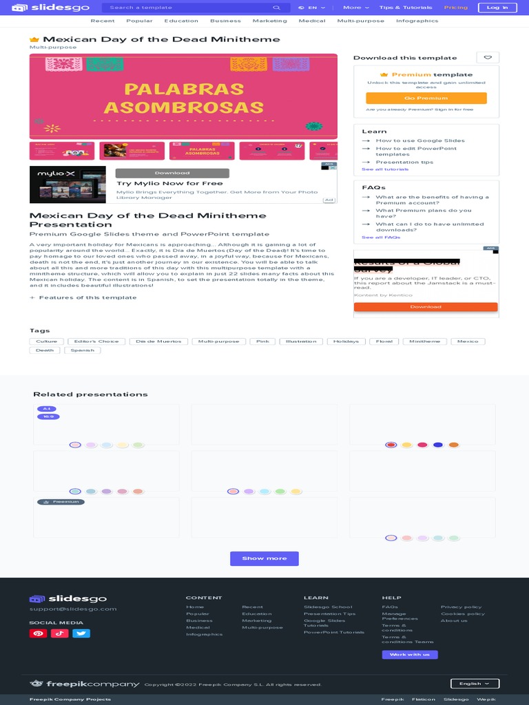 Mexican Day of The Dead Minitheme Google Slides & PowerPoint | PDF ...
