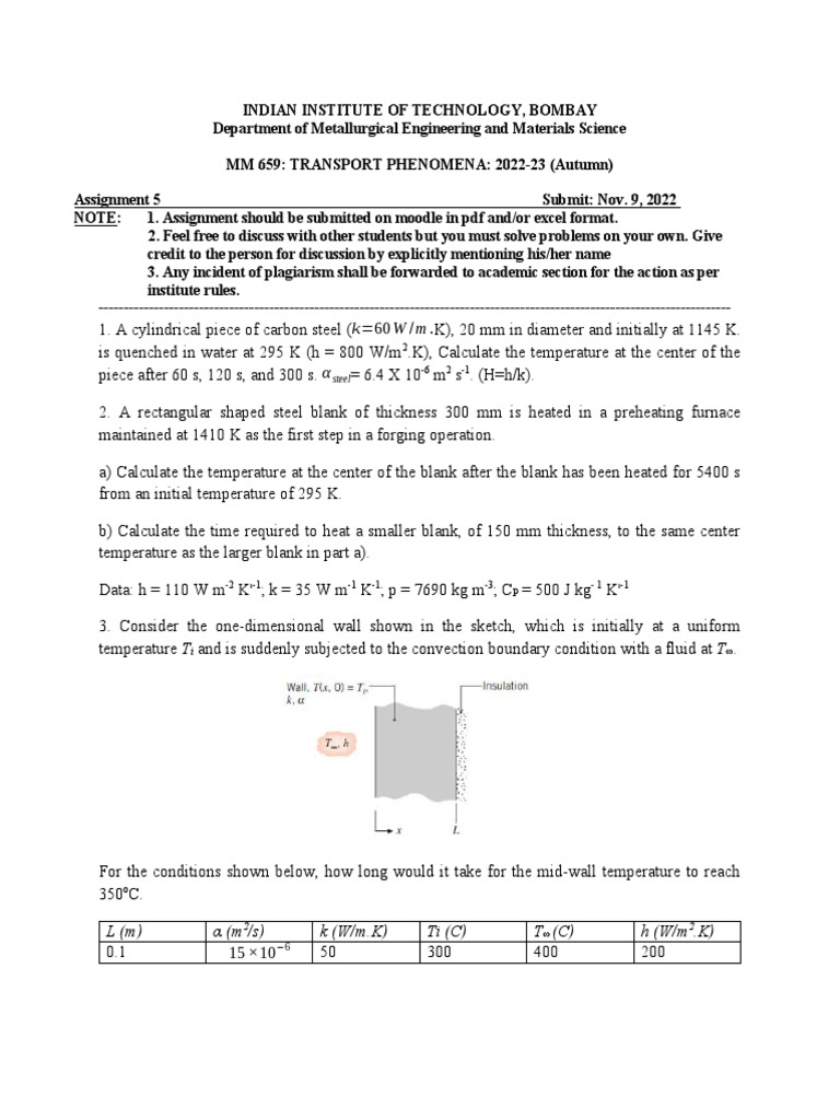 Assignment 5-A22 | PDF | Heat Transfer | Fluid Dynamics