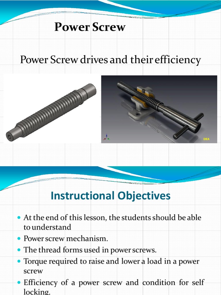 Lecture 3 Power Screws 1 | PDF | Screw | Manufactured Goods