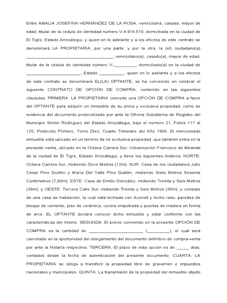 Documento de Compra Venta para Notaría | PDF
