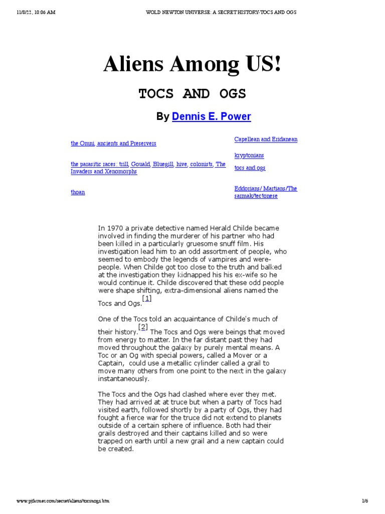 Wold Newton Universe - A Secret History-Tocs and Ogs | PDF | Universe ...