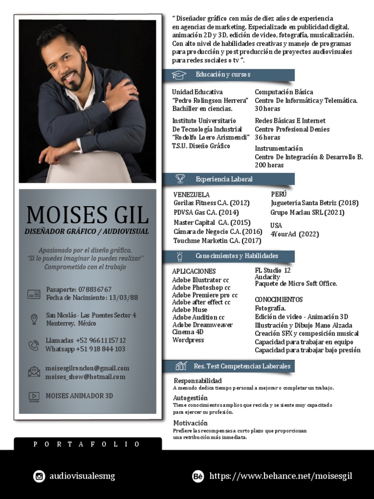 CV Moises Gil R Diseñador Grafico - MX | PDF | Diseño gráfico | Informática