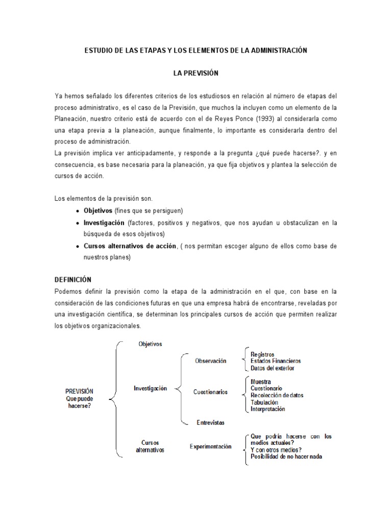Elementos y Principios de la Previsión | PDF | Planificación | Medición