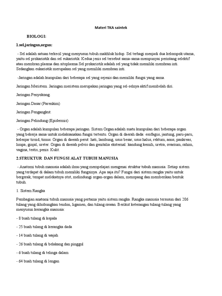 Materi TKA Saintek Iqmal | PDF | Ilmu Sosial