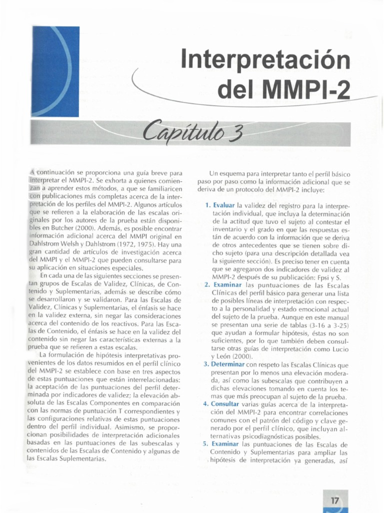 Capítulo 3 - Interpretación Del MMPI 2R | PDF