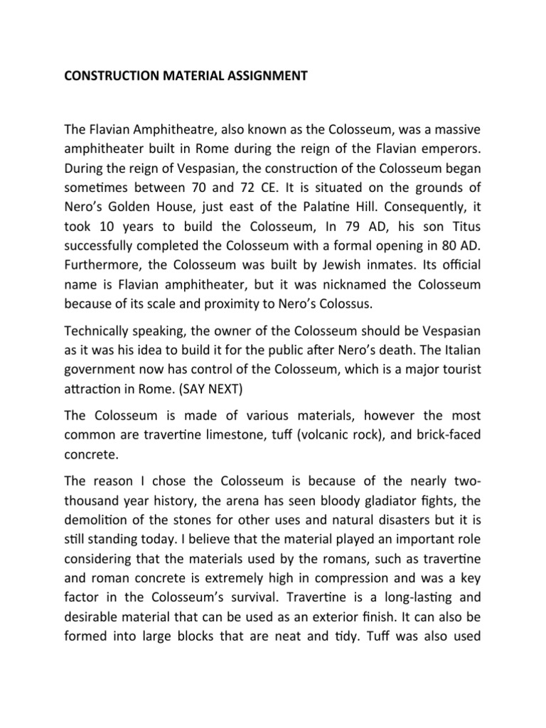 Construction Material Assignment | PDF