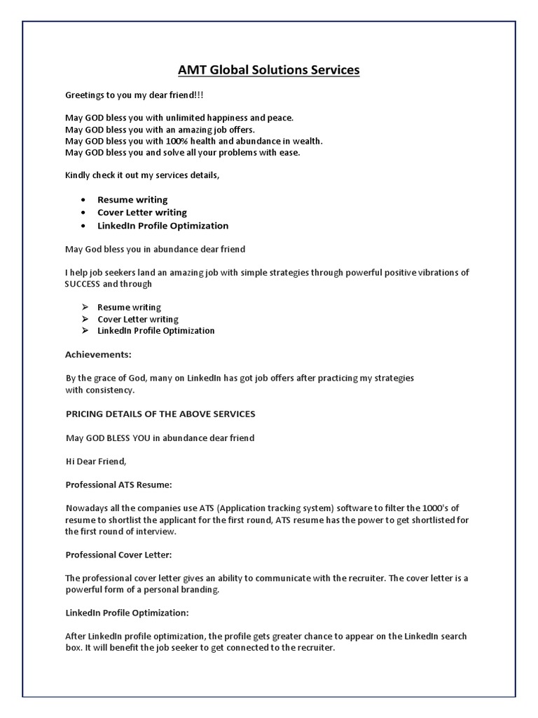 Amt Global Solutions Services 2 Pdf Résumé Linked In