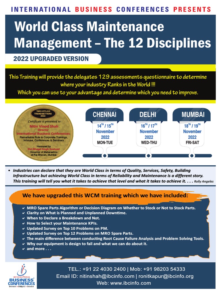 World Class Maintenance | PDF | Reliability Engineering | Systems Engineering