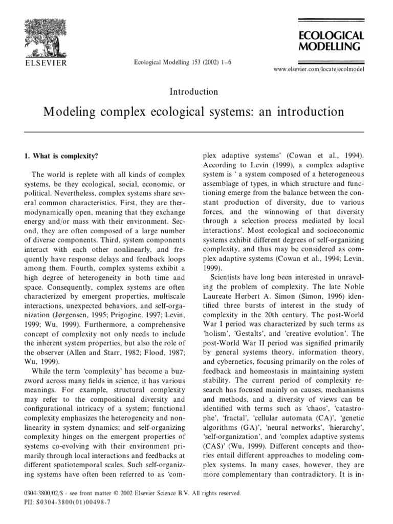 Modeling Complex Ecological Systems An Introduction Pdf Ecology