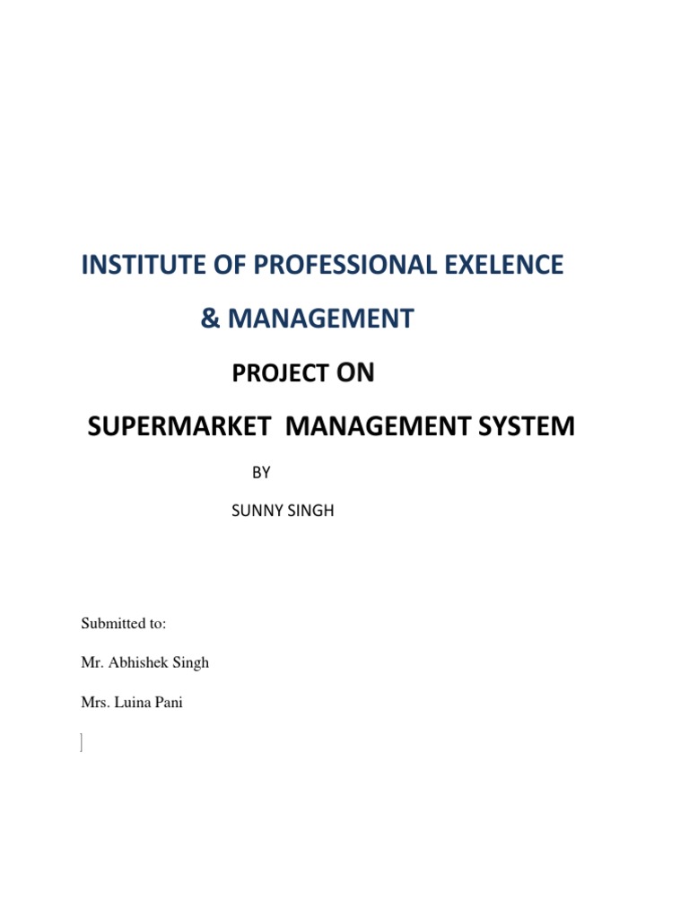 Supermarket Management System Project | PDF | World Wide Web | Internet & Web