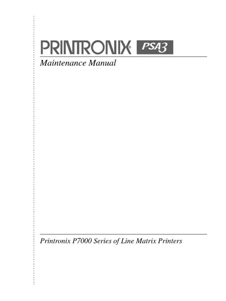Printronix p7000 Maintenance Manual | PDF | Printer (Computing) | Electromagnetic Interference