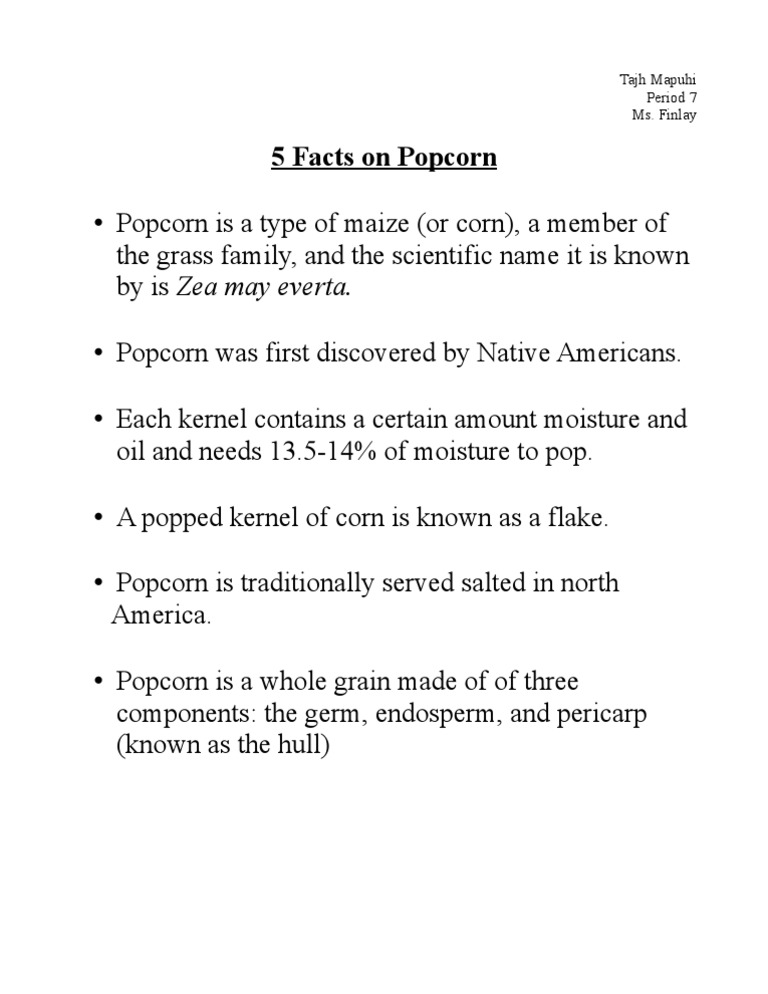 5 Fascinating Facts About Popcorn | PDF