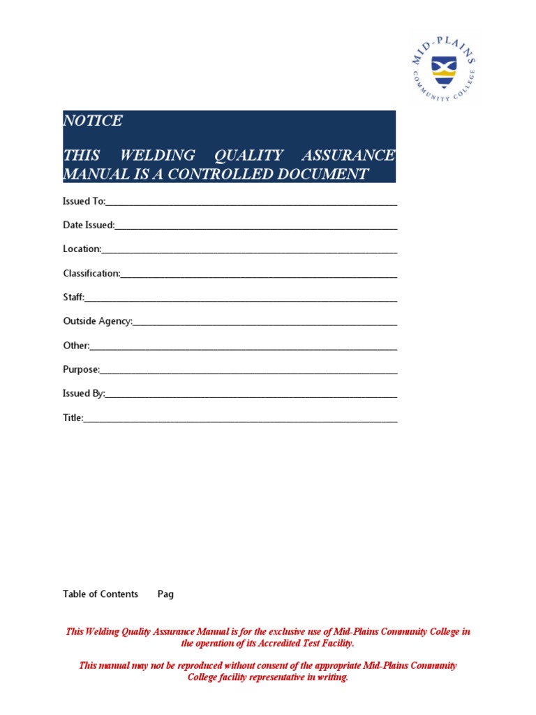 Welding Program Quality Assurance Guide | PDF | Calibration | Safety