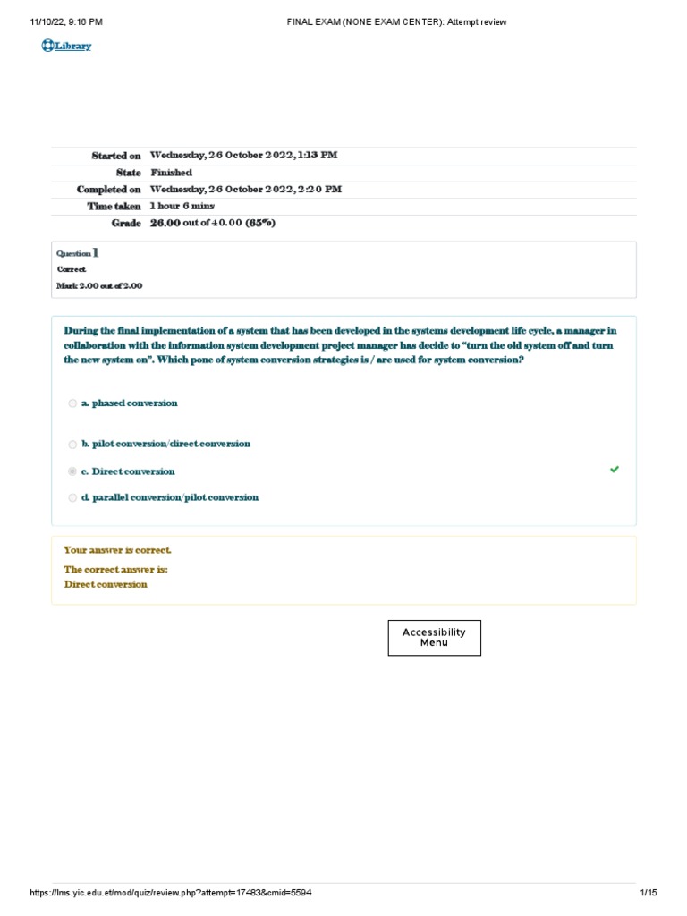 Mis Final Exam (None Exam Center) - Attempt Review | PDF | Information ...
