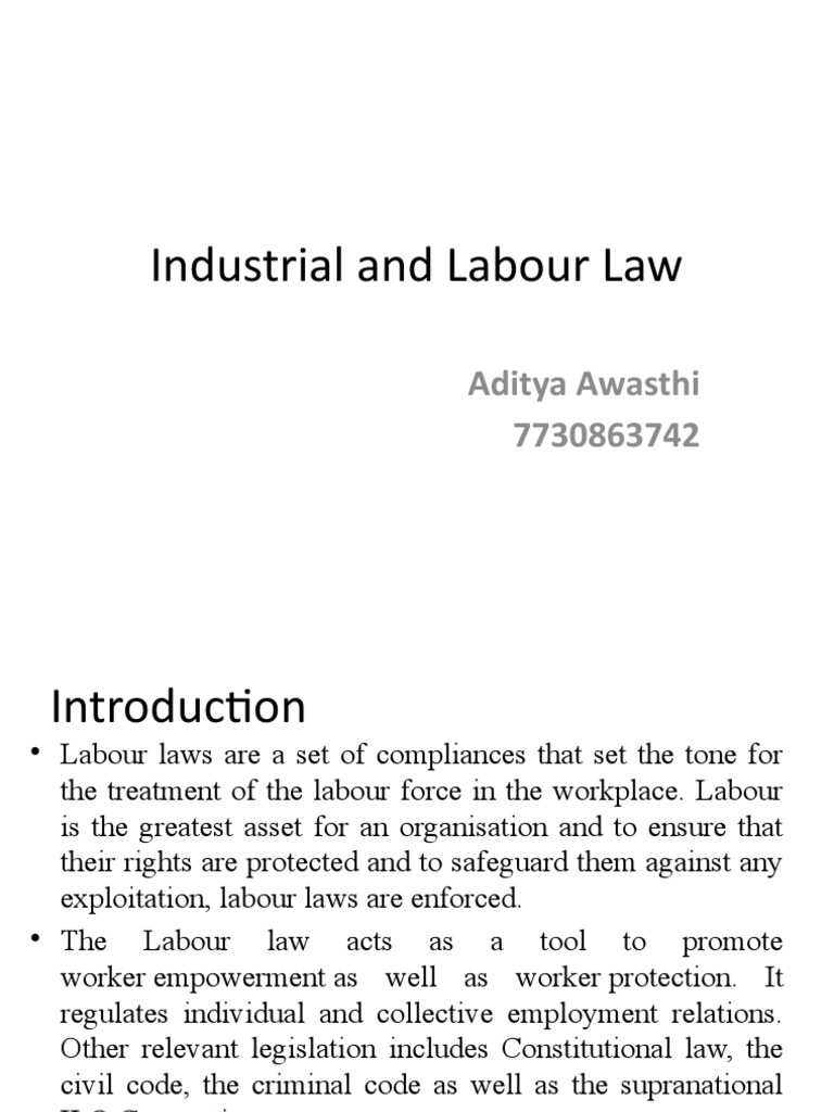 Industrial and Labour Law | PDF | Labour Law | Employment