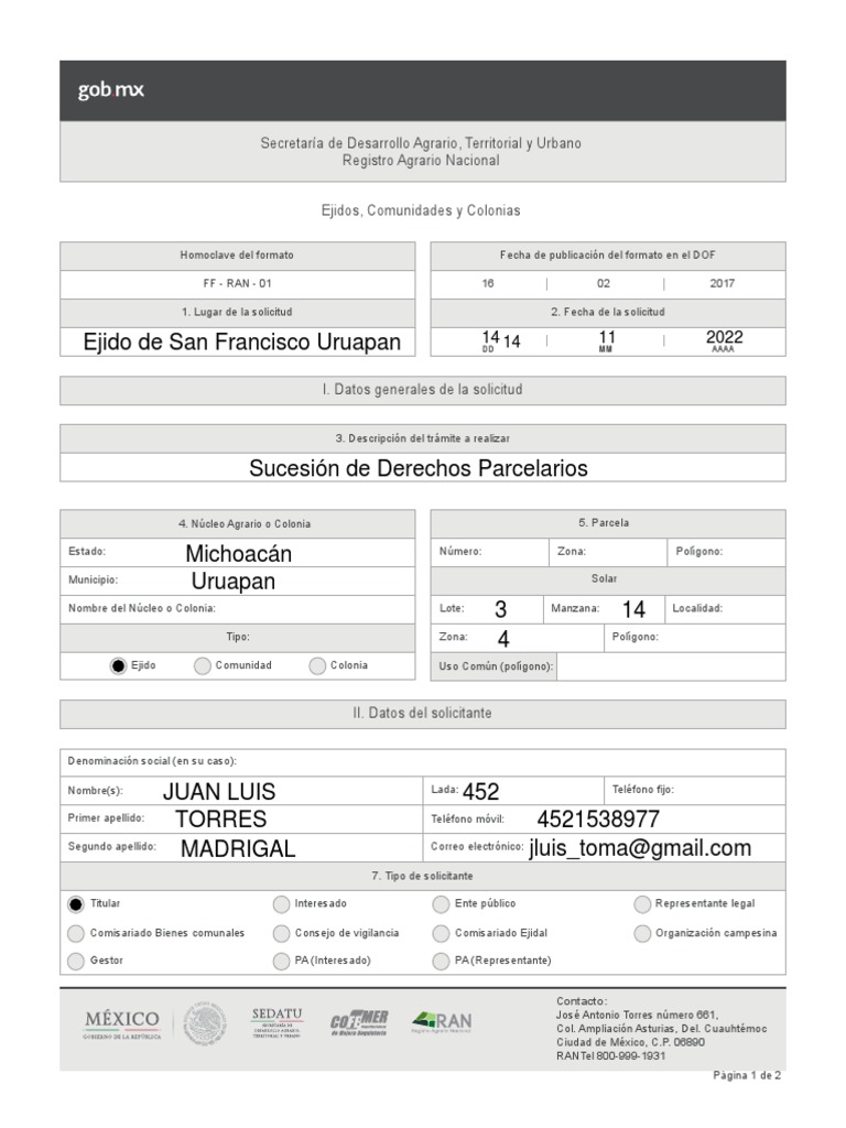 FF RAN 01 Con Instructivo | PDF | Gobierno