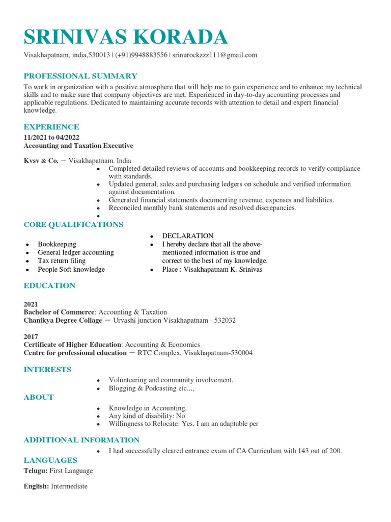 Resume Srinu | PDF