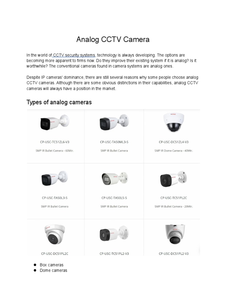 Analog CCTV Camera | PDF