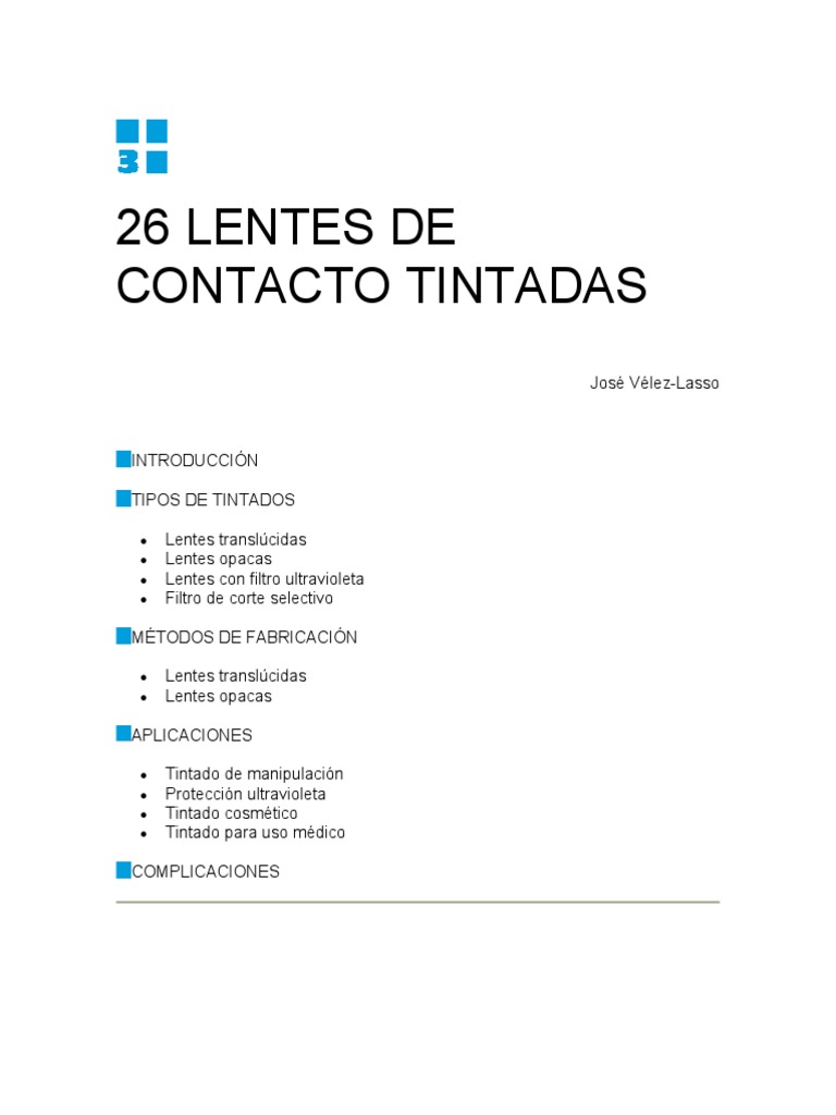 26 Lentes de Contacto Tintadas | PDF | Ultravioleta | Visión