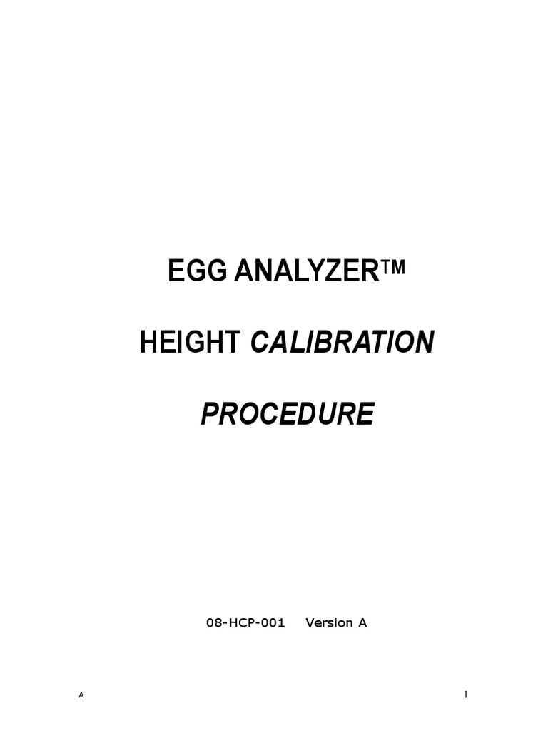 Egg Analyzer - Height Calibration Procedure ALTURA | PDF | Calibration | Computing