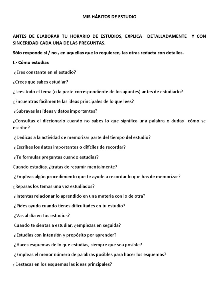 Guía para Mejorar Hábitos de Estudio | PDF | Crecimiento personal y ...