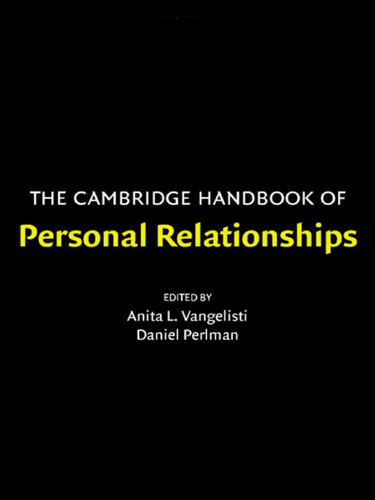 The Cambridge Handbook of Personal Relationships | PDF | Mind | Psychology