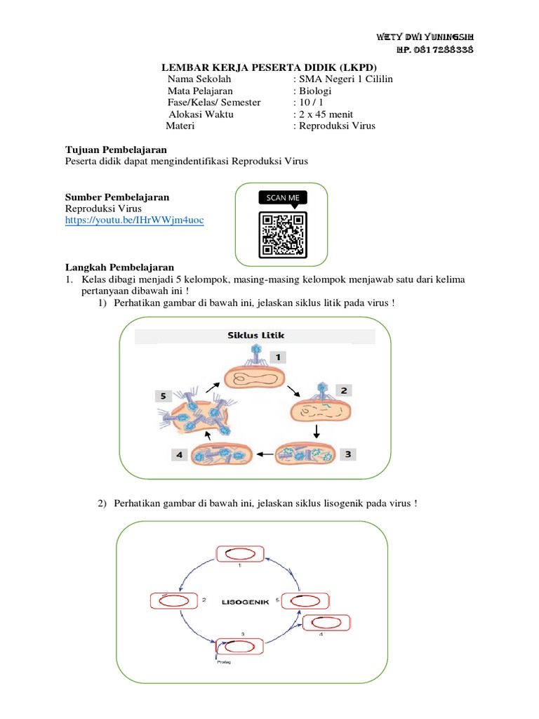 LKPD Reproduksi Virus | PDF
