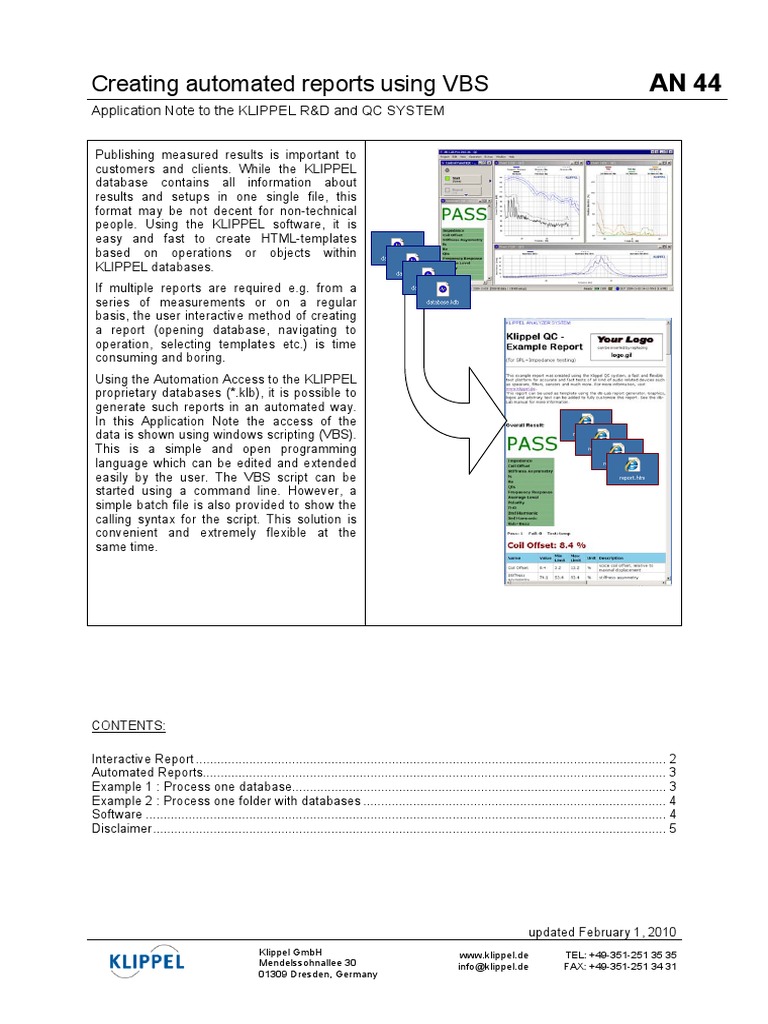 AN44 Creating Automated Reports | PDF | Databases | Scripting Language