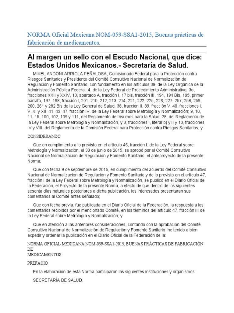 Qué Es La NOM 059 | PDF | Industria farmacéutica | Farmacia
