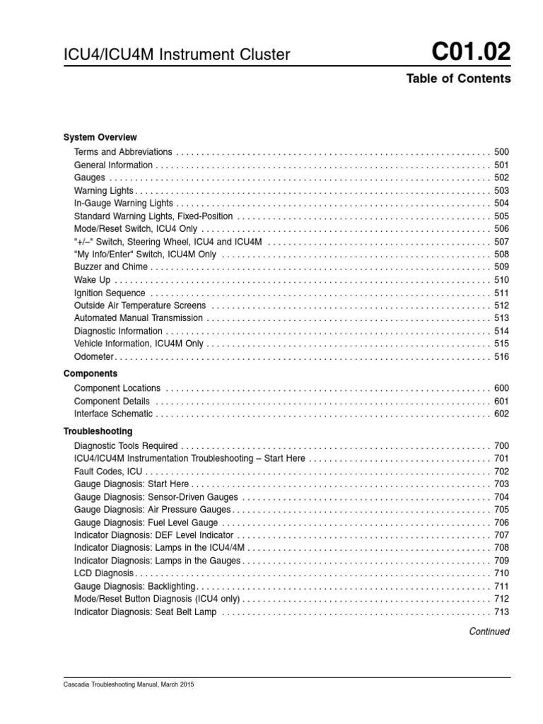 ICU4 ICU4M Instrument Cluster | PDF | Switch | Anti Lock Braking System