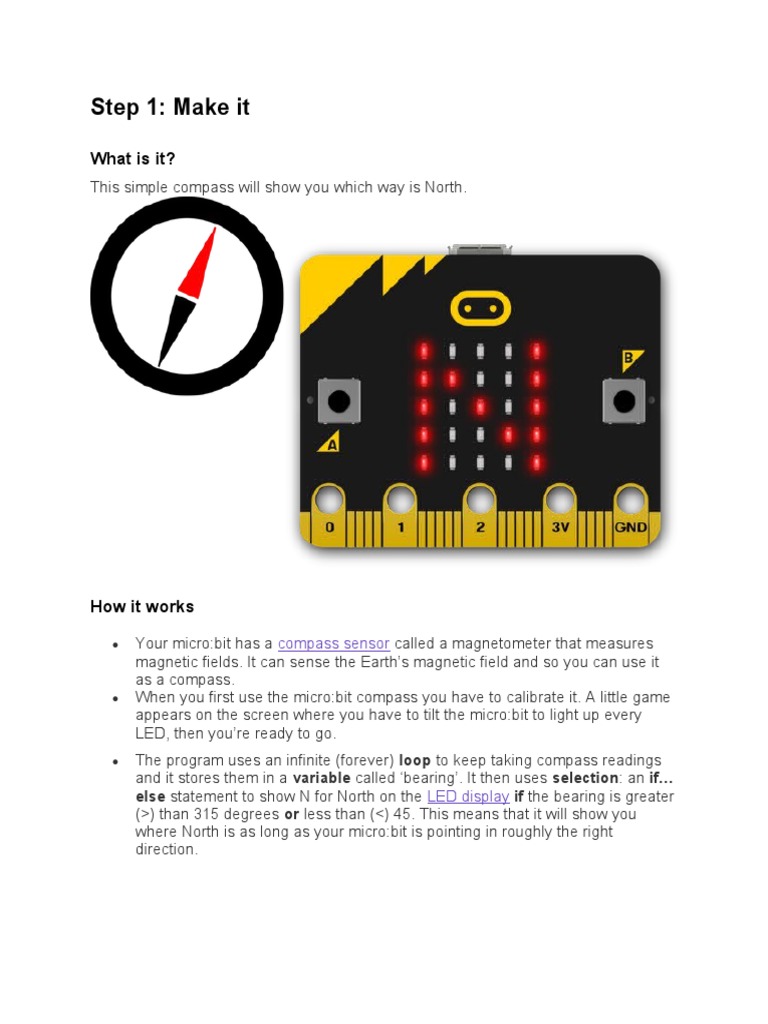 MicroBit Final Task | PDF | Compass | Earth's Magnetic Field
