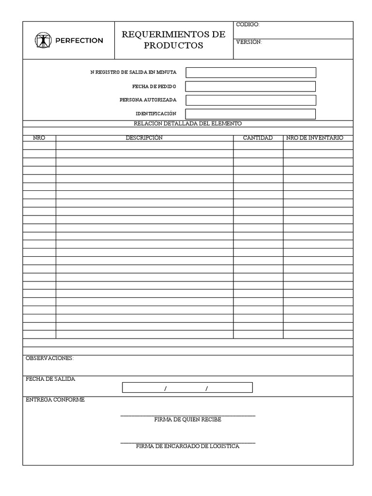 Requerimientos de Productos 2021 | PDF