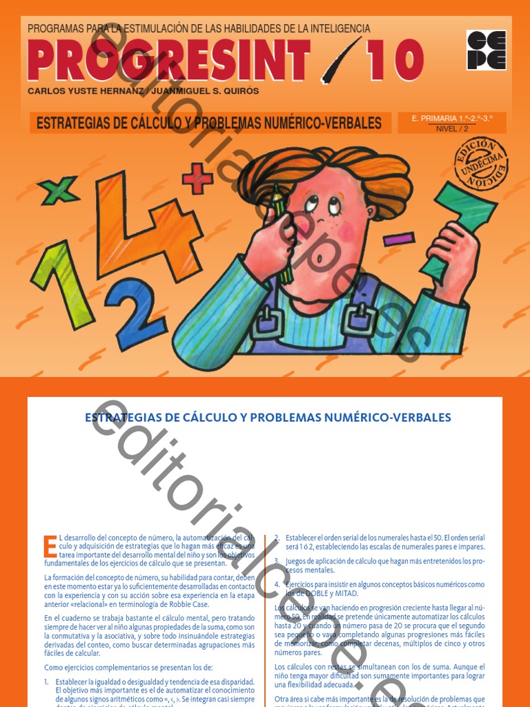 Progresint 10 | PDF | Educación primaria | Sicología