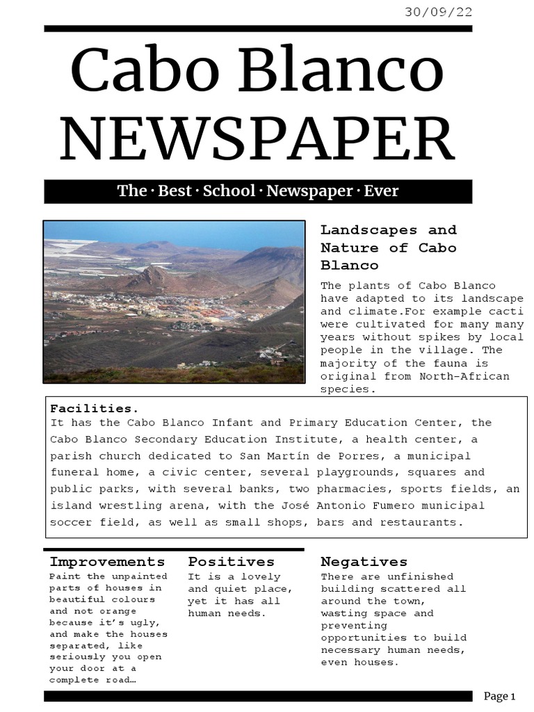 Newspaper Template TO PRINT | PDF | Natural Environment