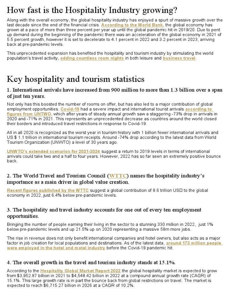 Scope of Hotel Industry and Tourism | Download Free PDF | Tourism | Brand