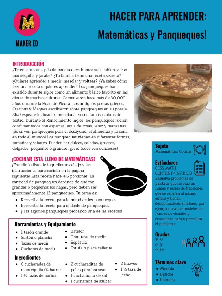 Receta de Panqueques con Fracciones | PDF | Tortita | Nuez