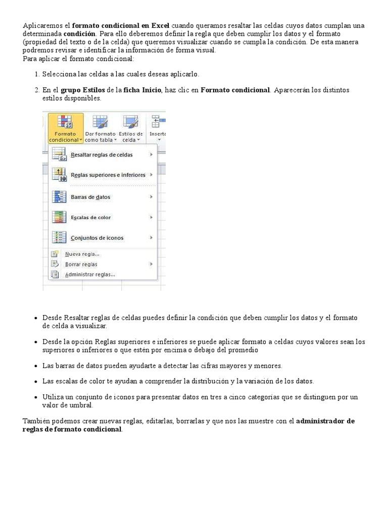 Formato Condicional en Excel - Compressed | PDF