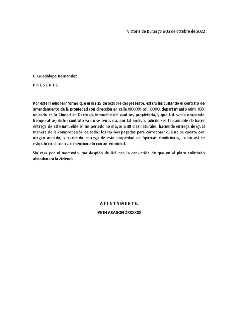 Carta de Desalojo | PDF | Derecho Carta de Desalojo | PDF | Derecho