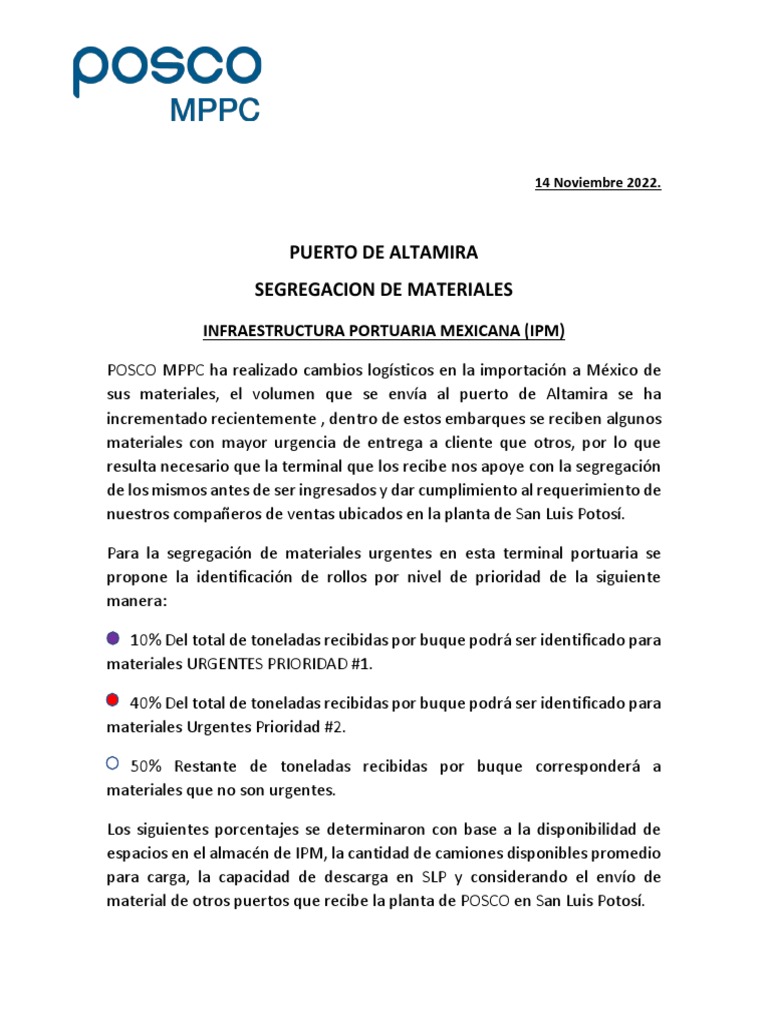 Puerto de Altamira Ipm & Alpasa | PDF