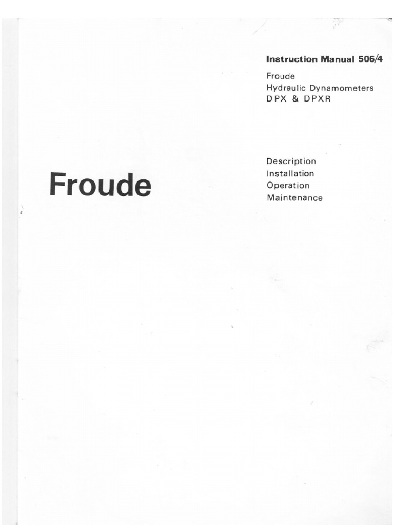 Froude Dyno Manual | PDF