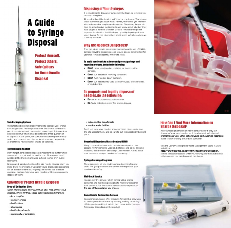Guide To Syringe Disposal | PDF | Waste Management | Medicine