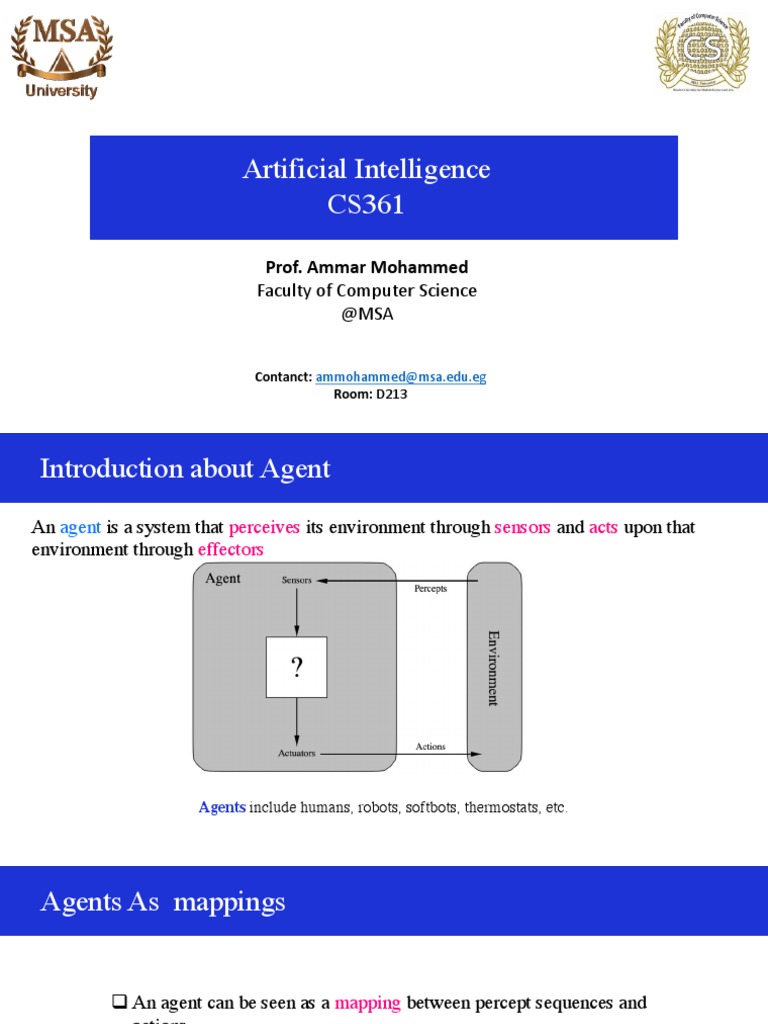 CS361 AI Week2 Lecture1 | PDF | Artificial Intelligence | Intelligence (AI) & Semantics