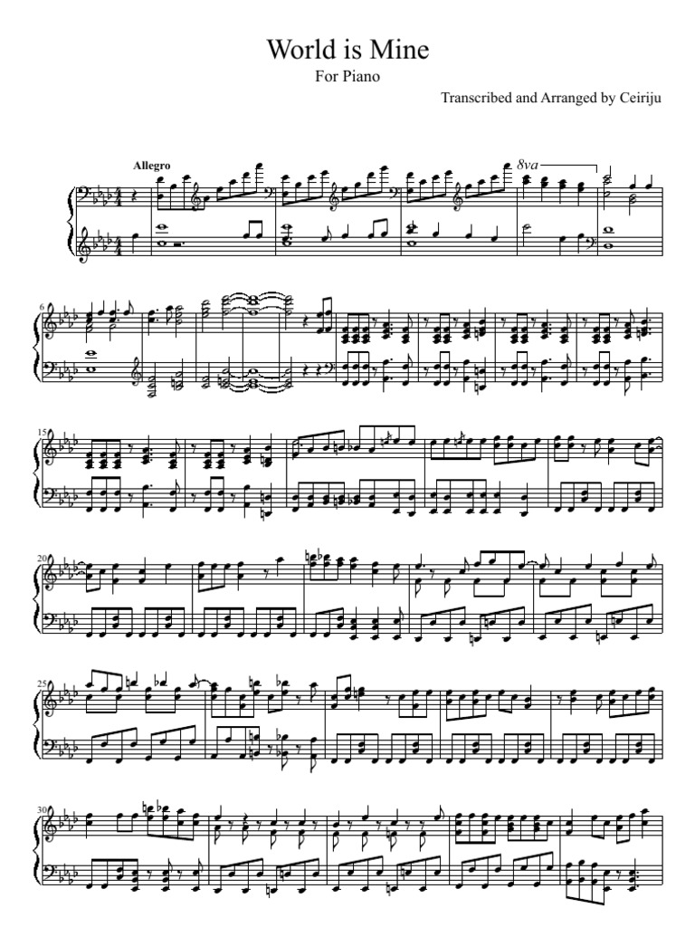 World is Mine (Piano) | Entertainment (General) | Music