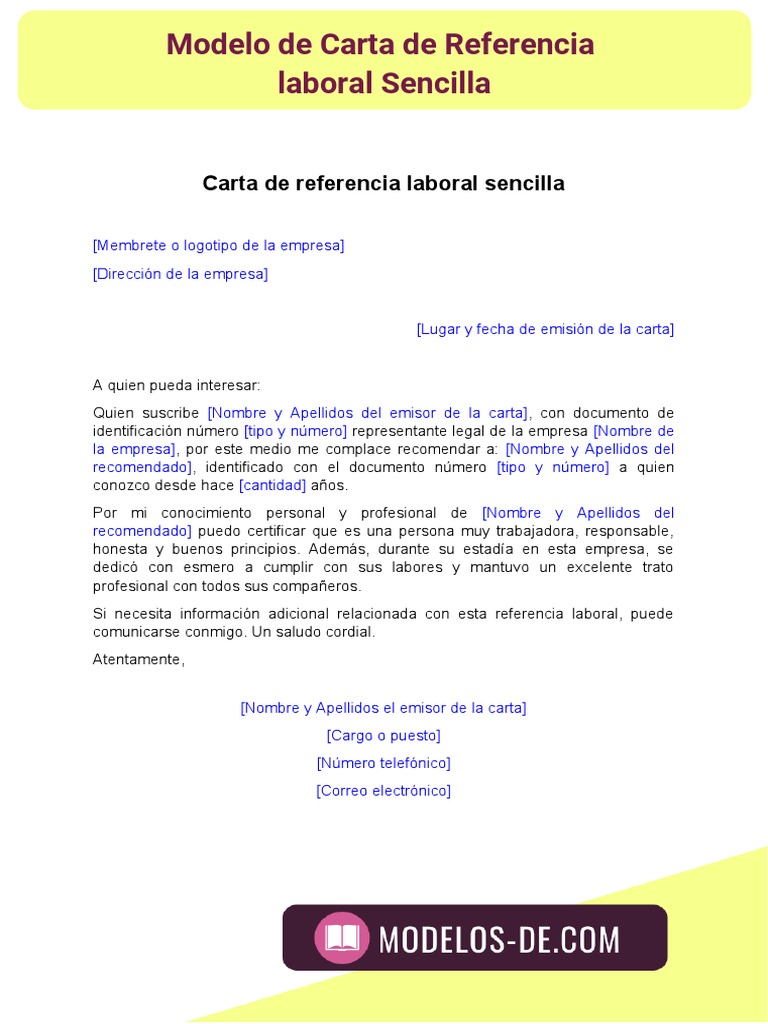 Modelo Carta Referencia Laboral Sencilla 1 | PDF | Crecimiento personal y profesional