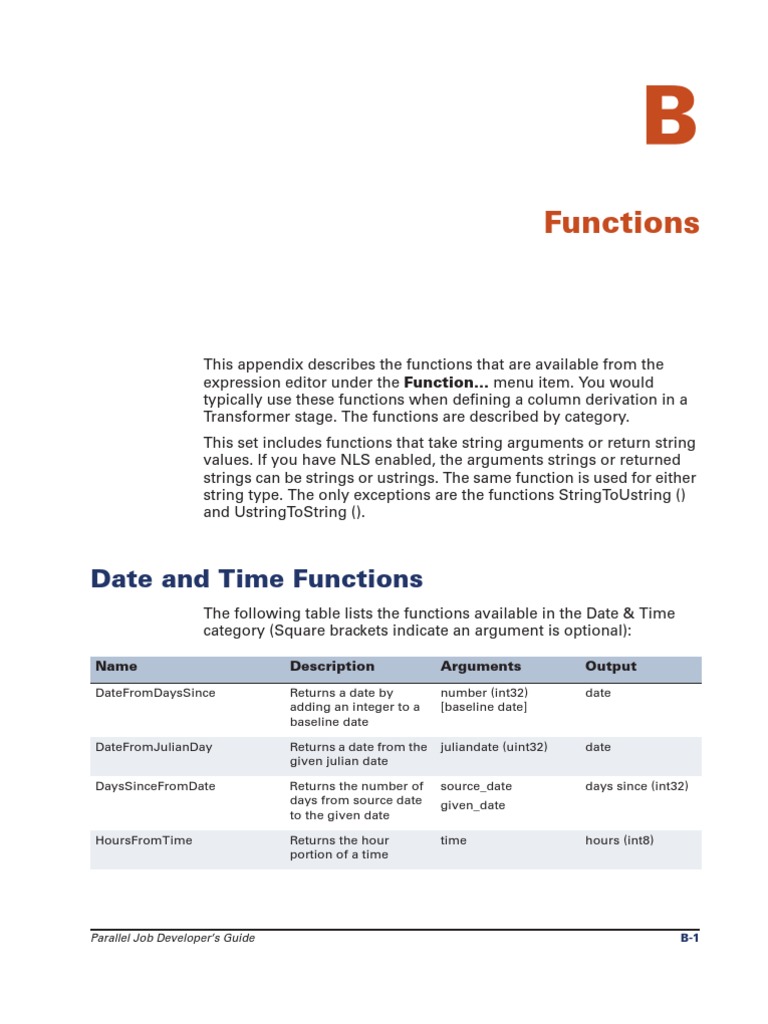 DataStage Functions | PDF | Parameter (Computer Programming) | Trigonometric Functions