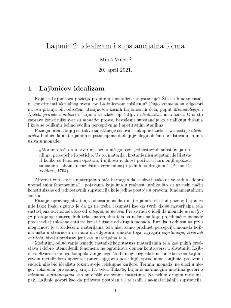2b 2021 #8 Lajbnic 2 - Beleške | PDF